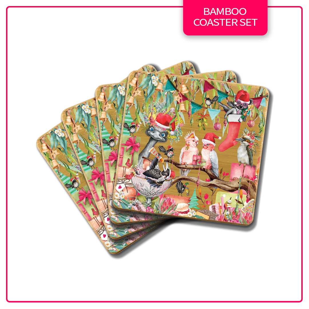 Wholesale COA88 Coasters Christmas Capers - Lisa Pollock - Fieldfolio