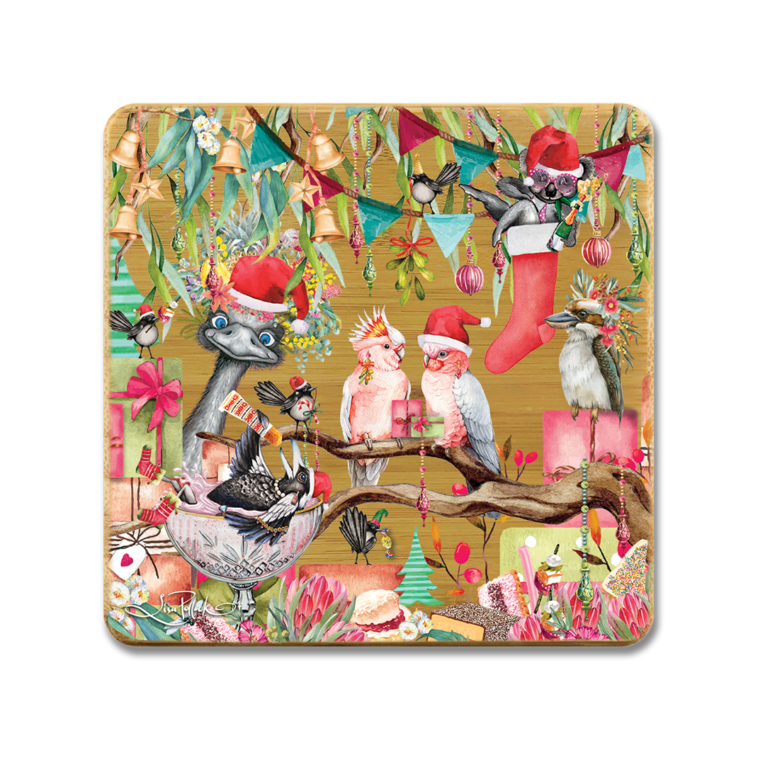 Wholesale COA88 Coasters Christmas Capers - Lisa Pollock - Fieldfolio