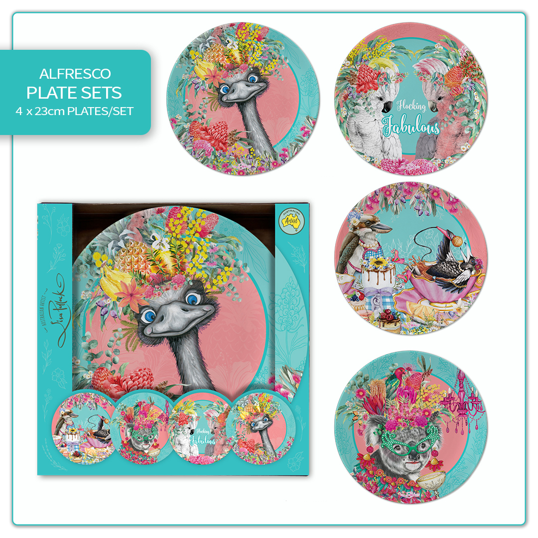 Wholesale MPLT02 Alfresco Plates set Aussie Animals - Lisa Pollock ...