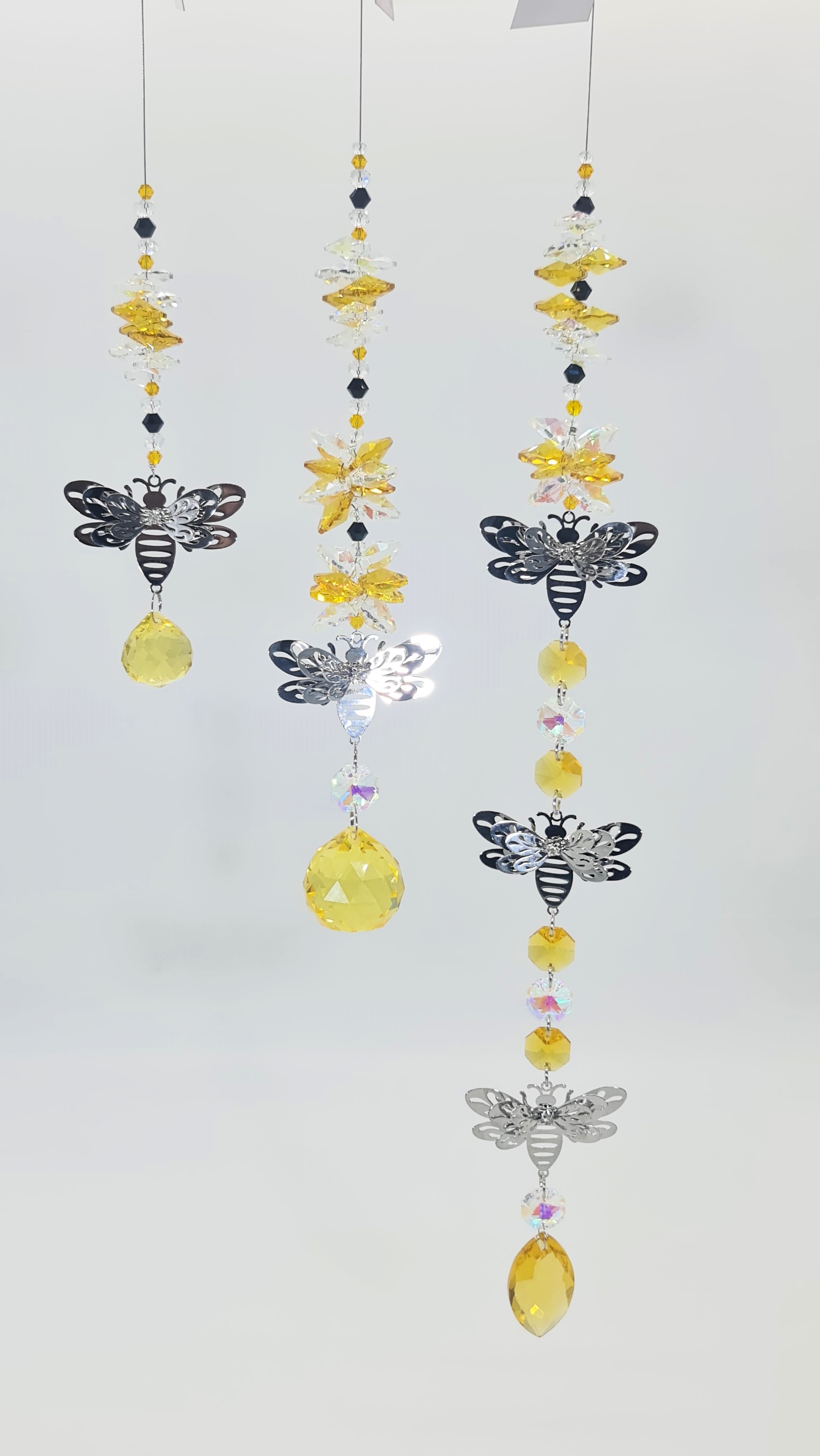 Wholesale Bee suncatchers, 3 sizes - Gifts N Crystals - Fieldfolio