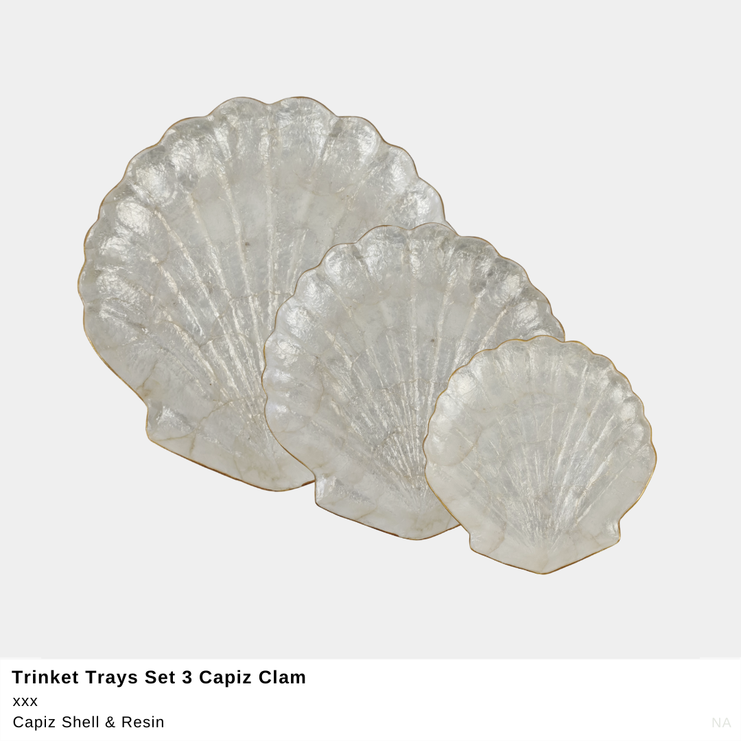 Wholesale * Trinket Trays Set 3 Capiz Clam - ColCam Enterprises ...
