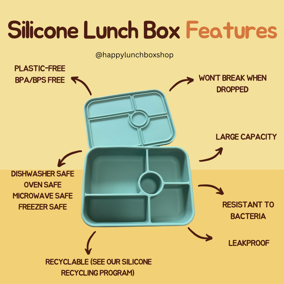 Wholesale Silicone Lunch Box - 5 Compartments (Earth) - The Happy Lunch ...