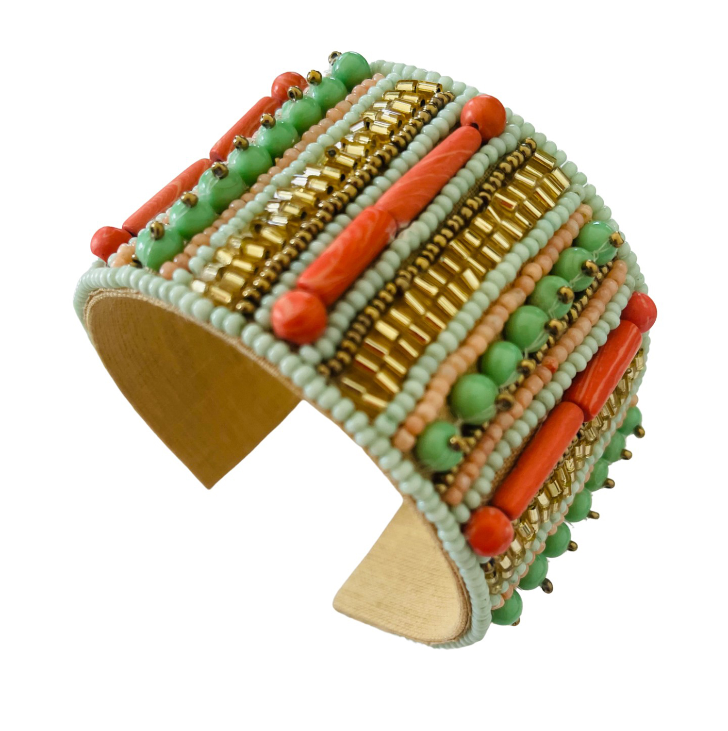 Wholesale Peach/turquoise beaded cuff bracelet - Status Collections ...