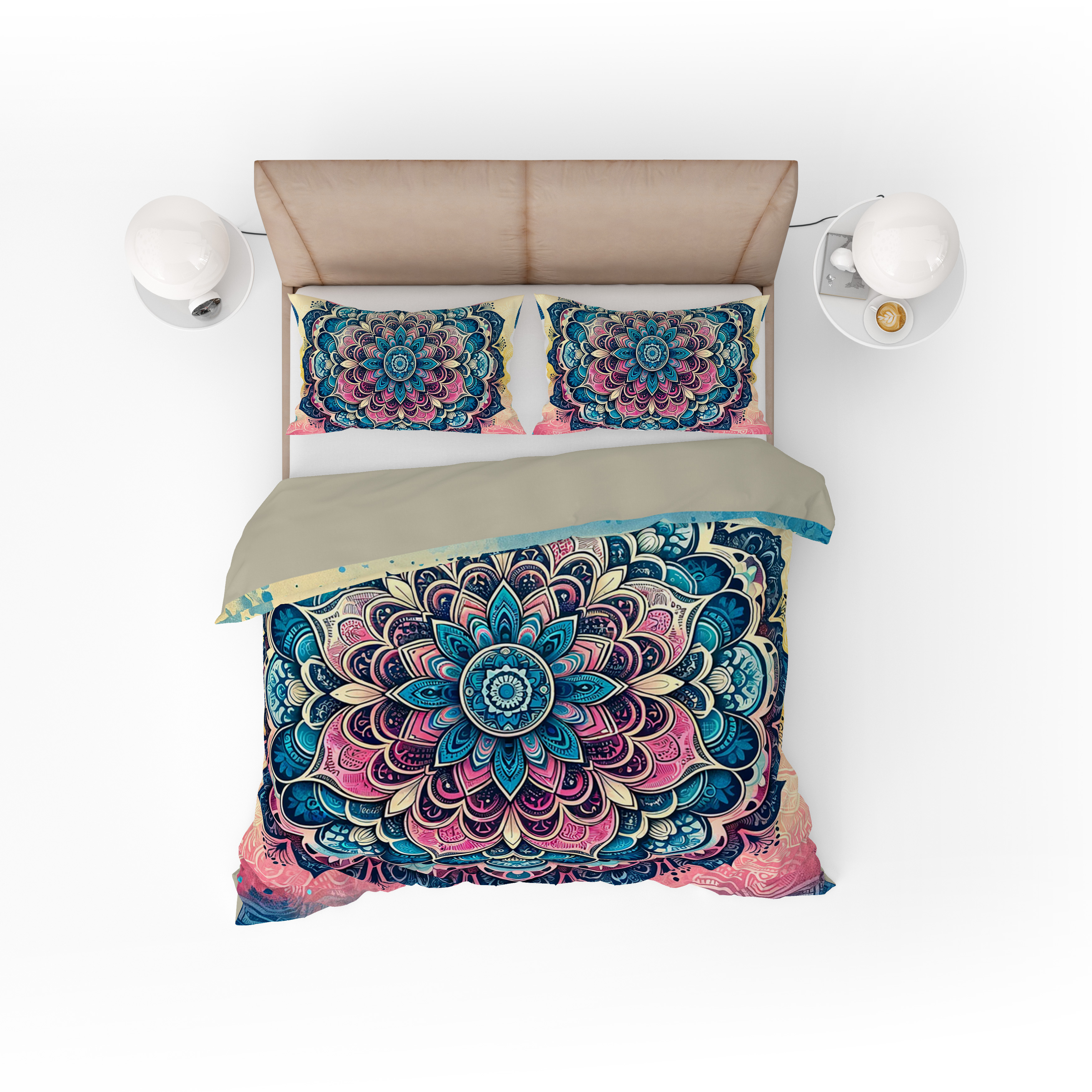Wholesale Pink Blue Ombre Lotus Reversible Quilt Cover Duvet Cover Set ...