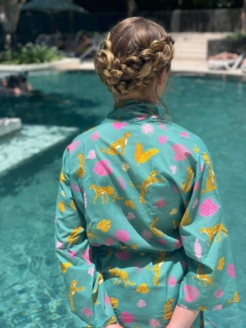 Wholesale Cheeky Cheetah Kimono Robe - Palm Green - Blazing Daisy NZ ...