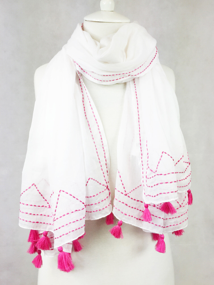 Wholesale SCARF hot pink embroidery-Floressents - Blazing Daisy Limited ...
