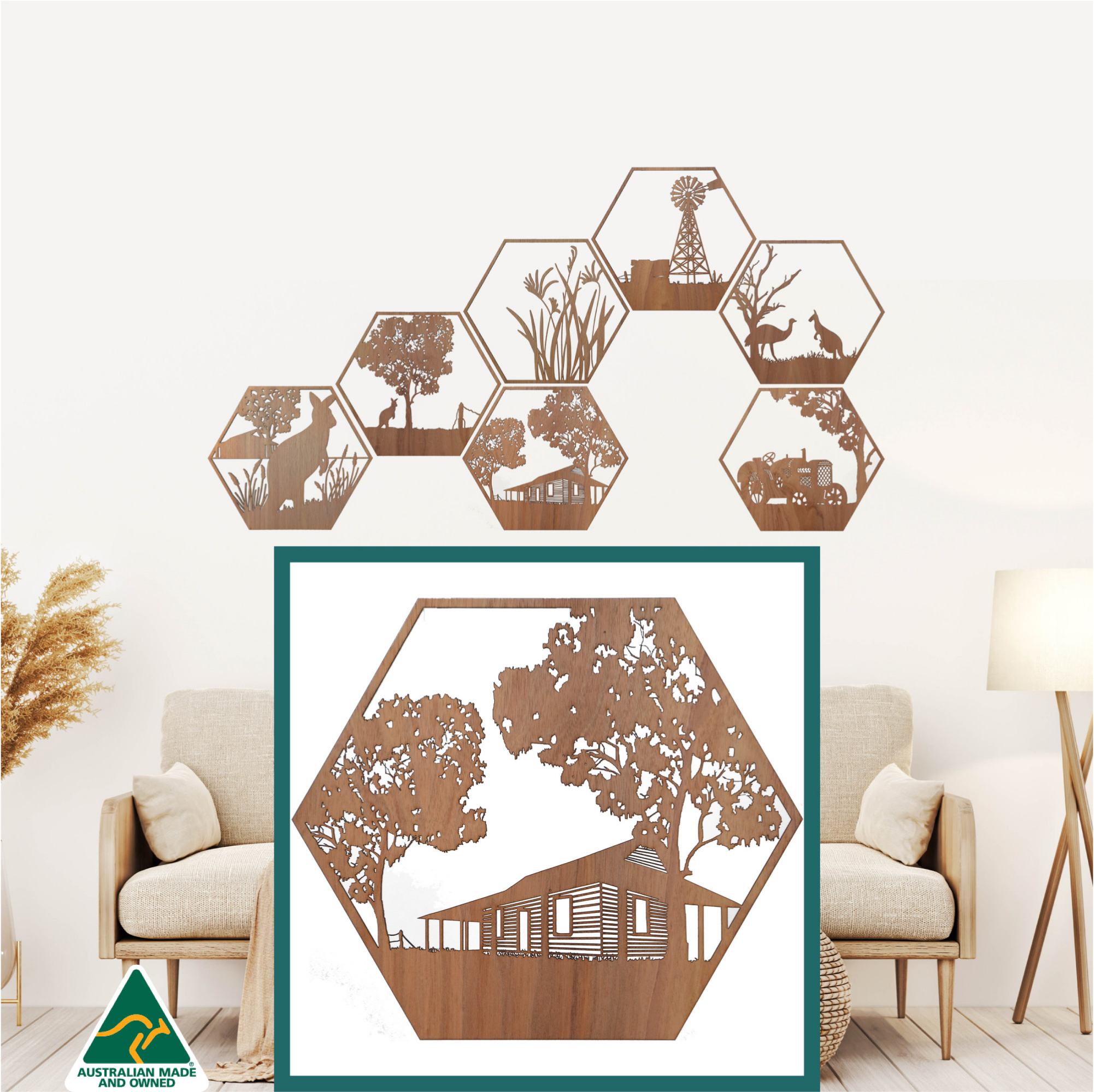 Wholesale Home Among the Gumtrees Hexagon Wall Art - Straya Art ...