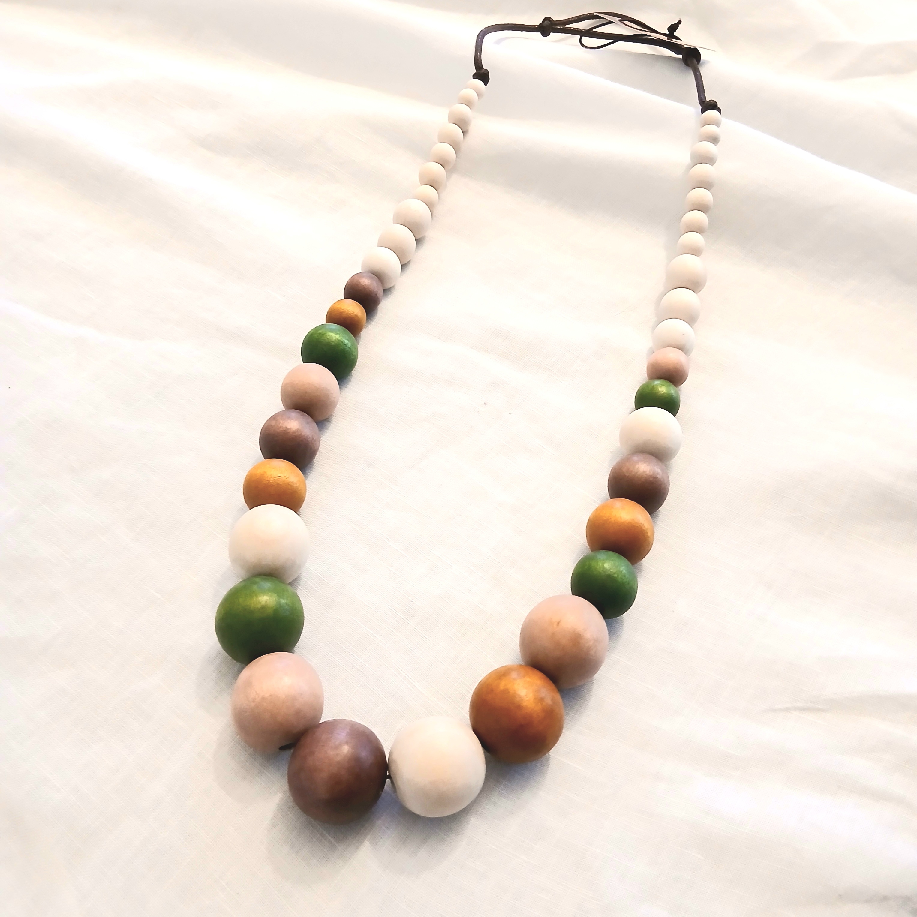 Wholesale Large Round Wooden Beaded Long Necklace N7-1448 - Cinnamon ...