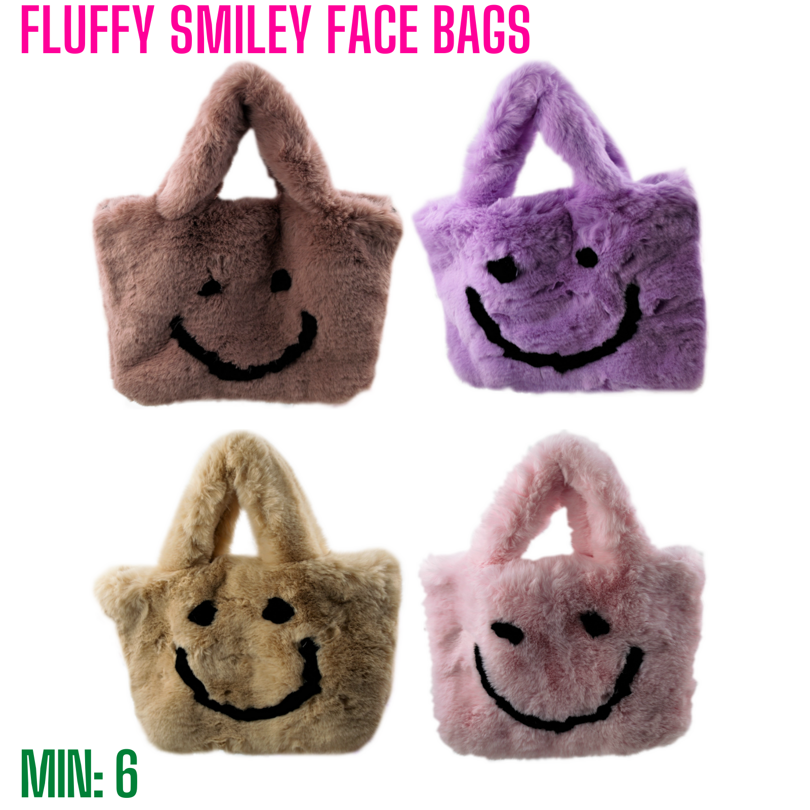 Wholesale MI-SFBAG - FLUFFY SMILEY FACE BAGS - Top Horizon P/L ...