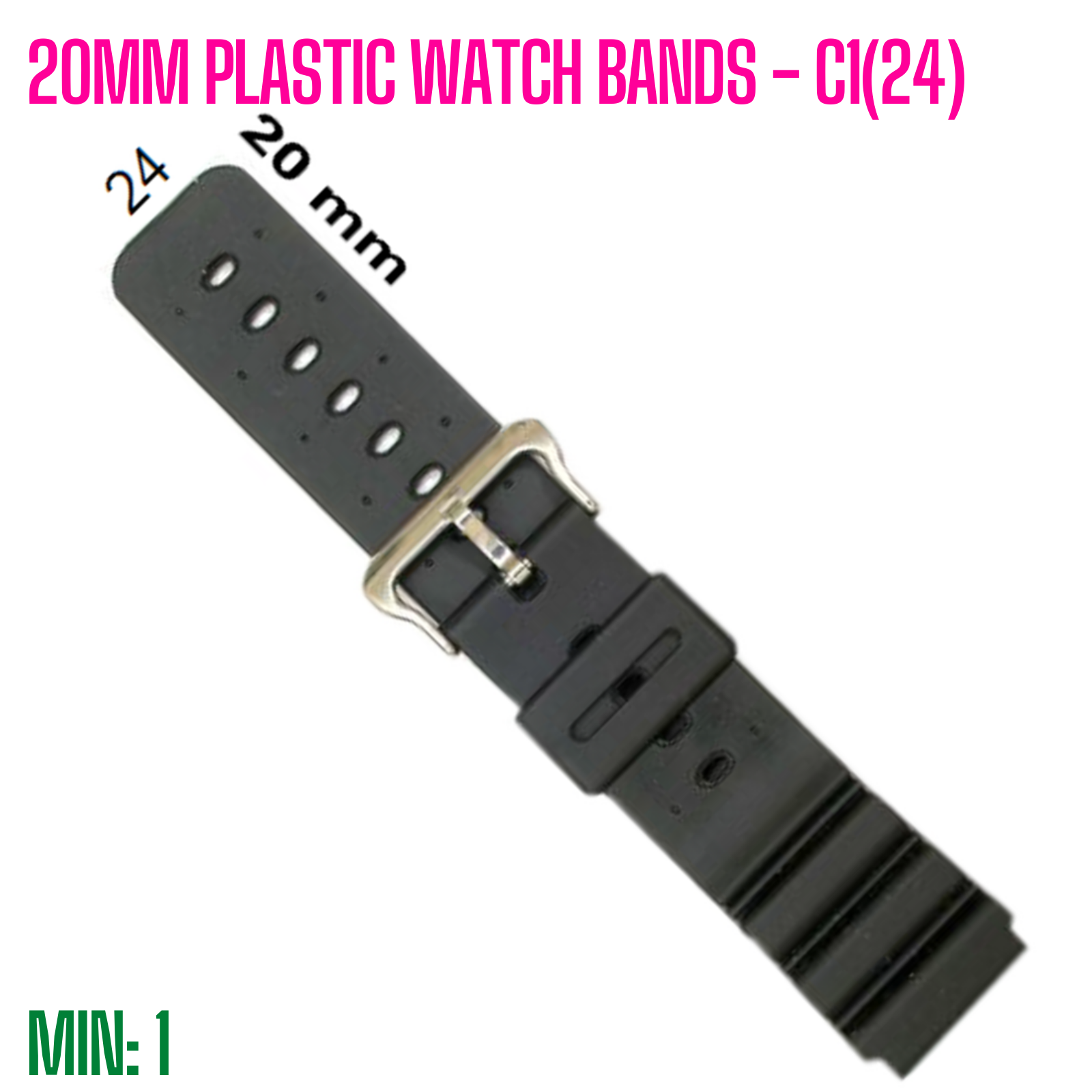 Wholesale WB-C1(24) - 20MM PLASTIC WATCH BANDS - Top Horizon P/L ...