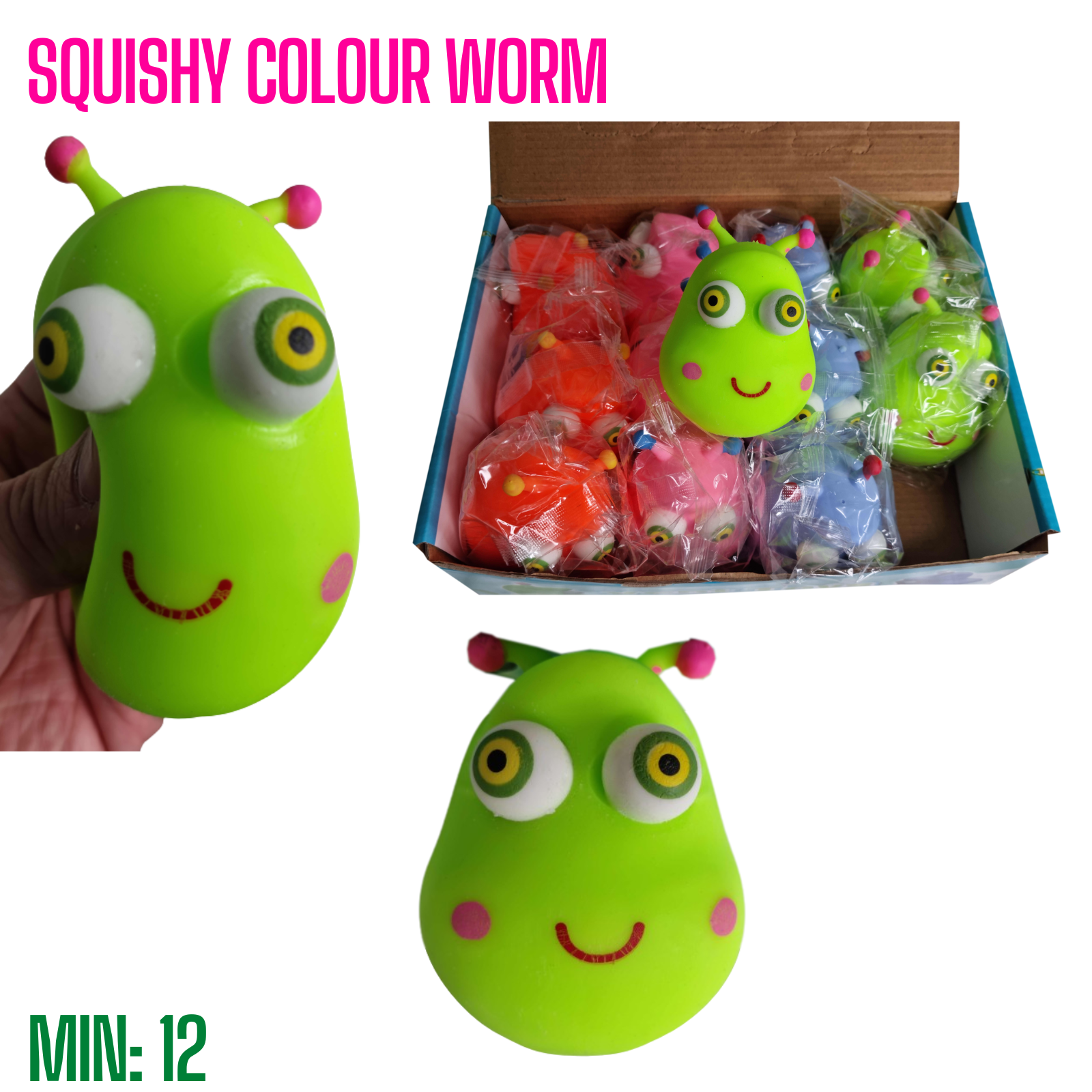Wholesale TO-SQUISHWORM - SQUISHY COLOUR WORM - Top Horizon P/L ...
