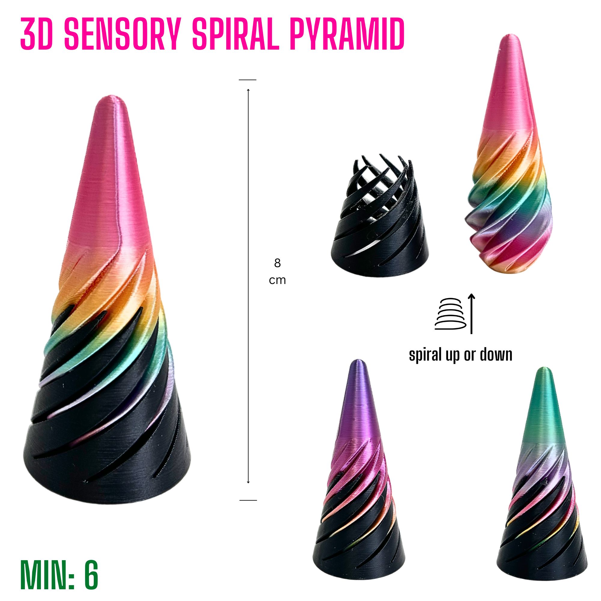 Wholesale TO-3DPYRAMID - 3D Printed Sensory Spiral Pyramid - Top ...
