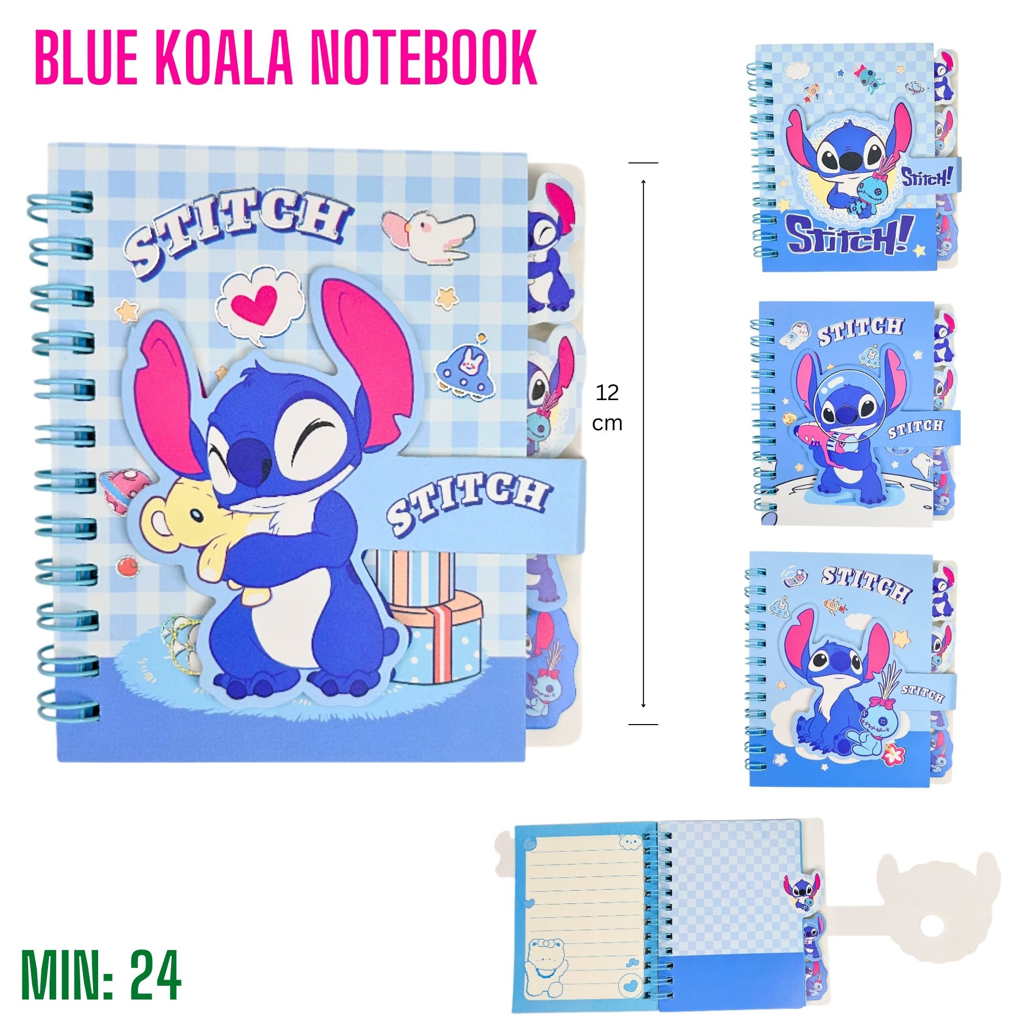 Wholesale ST-BOOKSPIRAL4 - Blue Koala Stitch Notebook - Top Horizon P/L ...