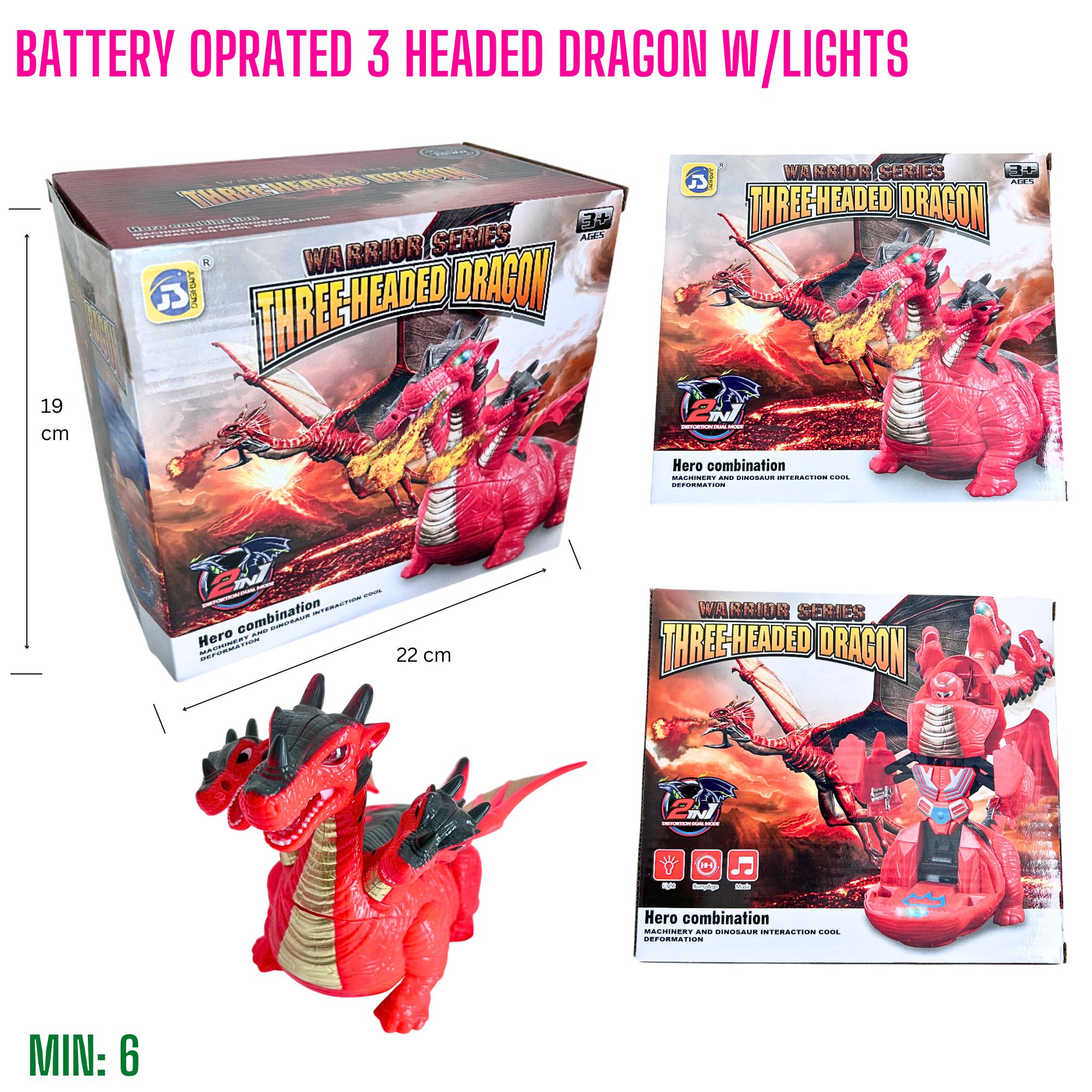 Wholesale TO-9908 - Battery Operated 3 Headed Dragon With Sound &Lights ...