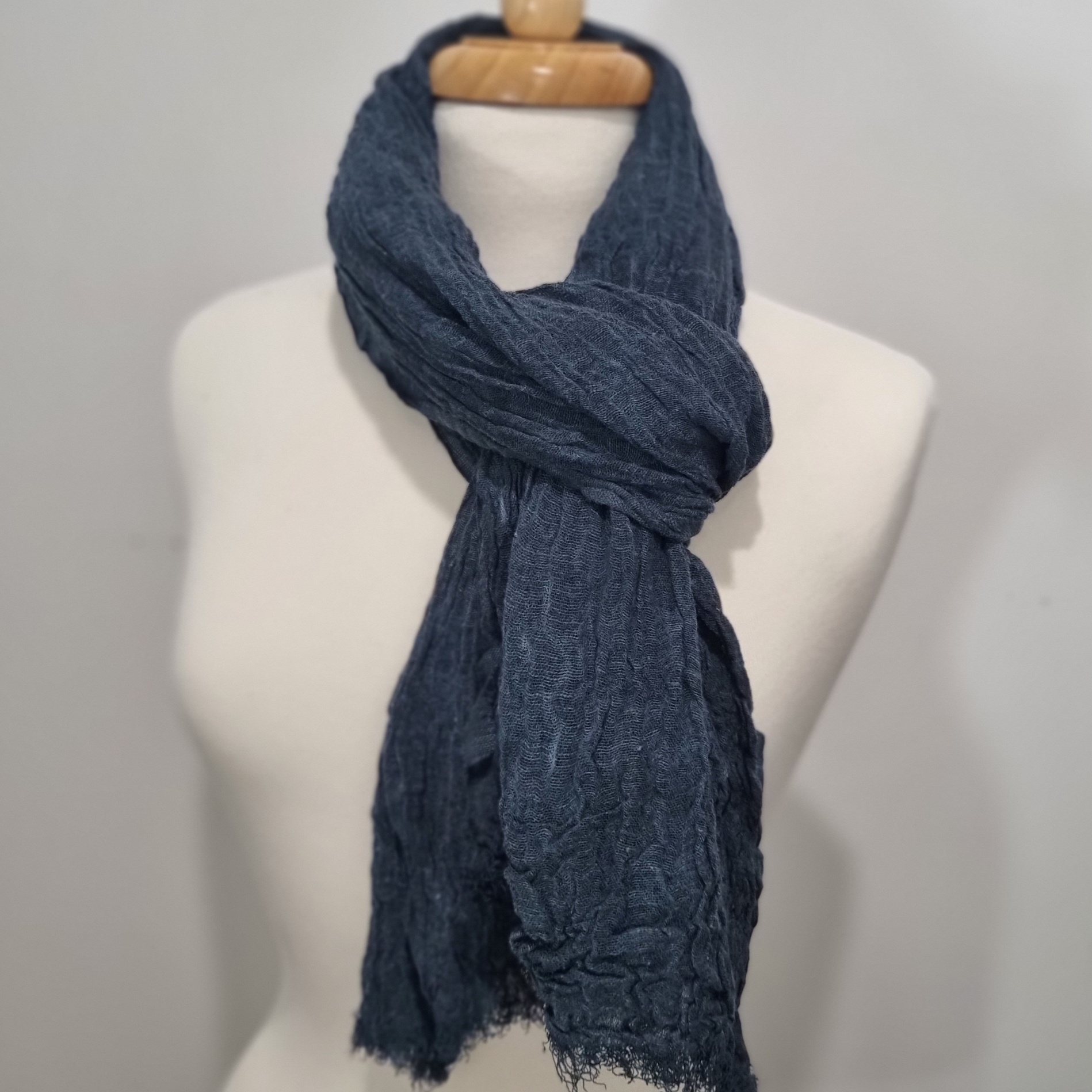 Wholesale HA-SF-9786 LONG TEXTURED SCARF - DARK TEAL (SIZE 200X90CM ...