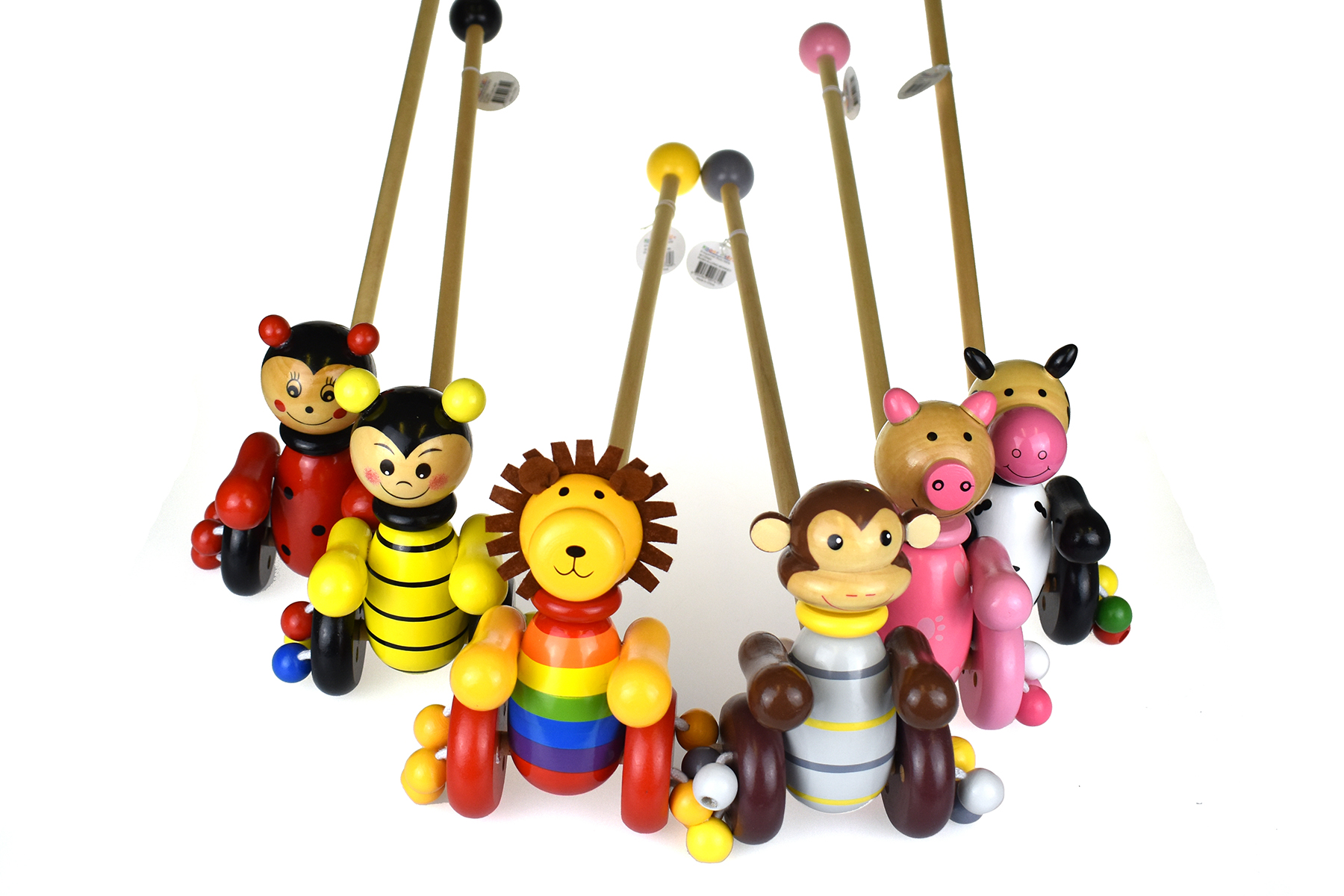 Wholesale PUSH ALONG WOODEN ANIMAL PACK OF 6 - Eleganter Australia Pty ...
