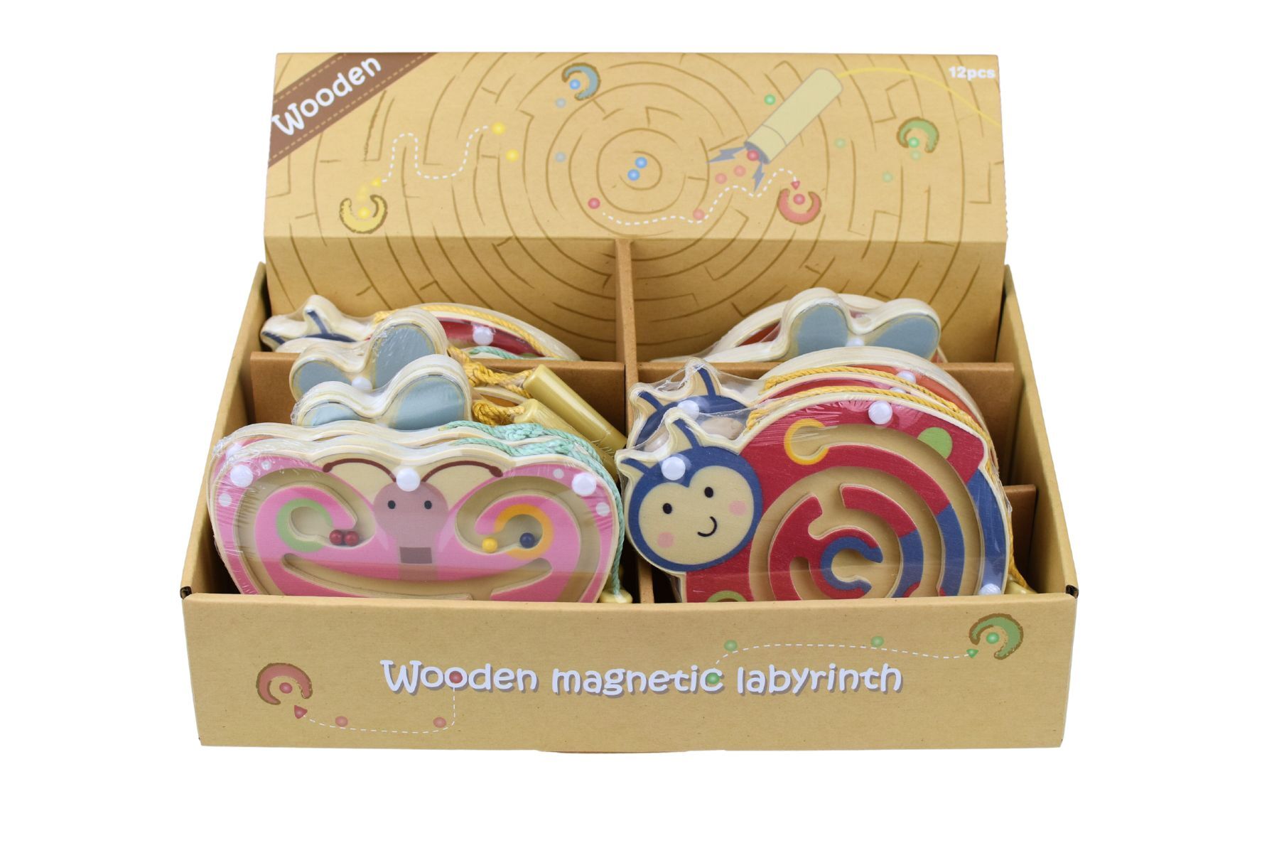 Wholesale WOODEN MAGNETIC LABYRINTH SPRING INSECTS PACK OF 12 ...