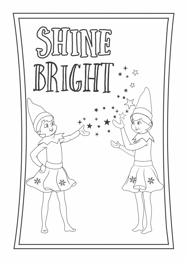 girl elf on a shelf coloring pages