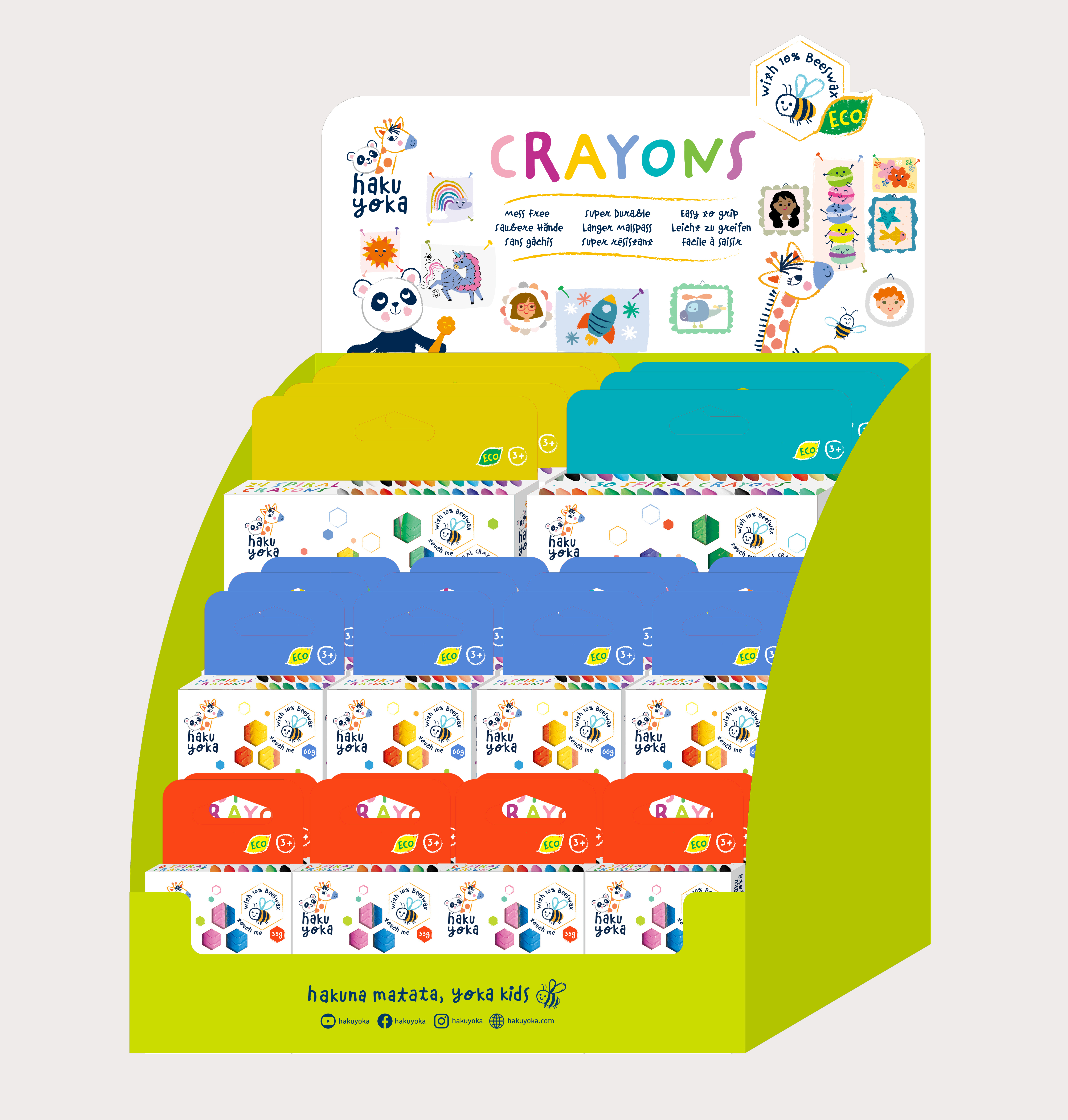 Wholesale Spiral Crayons Assorted Carton Display - Happy Distribution ...