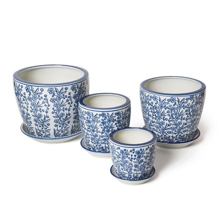 Wholesale Pot Tall Light Blue S/4- - Alfresco Gardenware - Fieldfolio