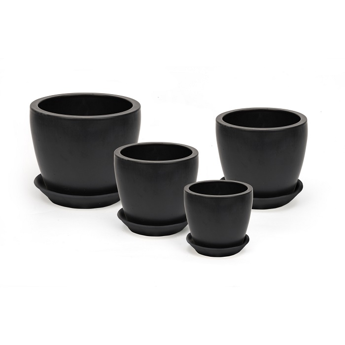 Wholesale Pot Tall Matte Black S/4- - Alfresco Gardenware - Fieldfolio