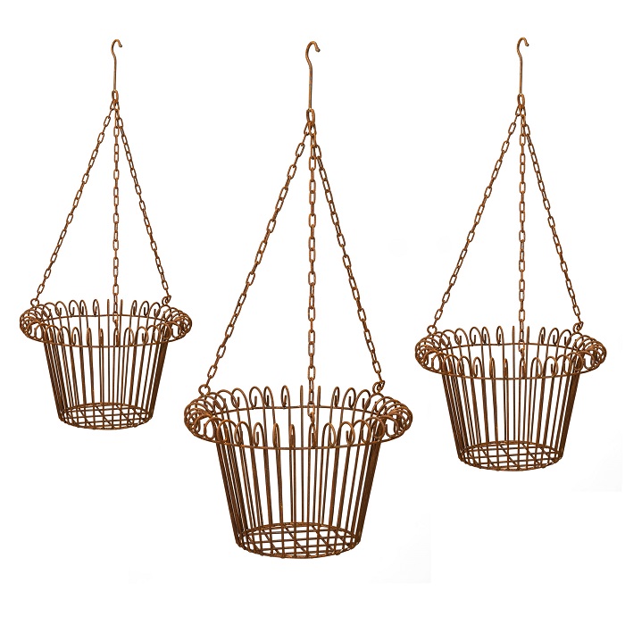Wholesale Hanging Basket Merry Rust S/3 - Alfresco Gardenware - Fieldfolio
