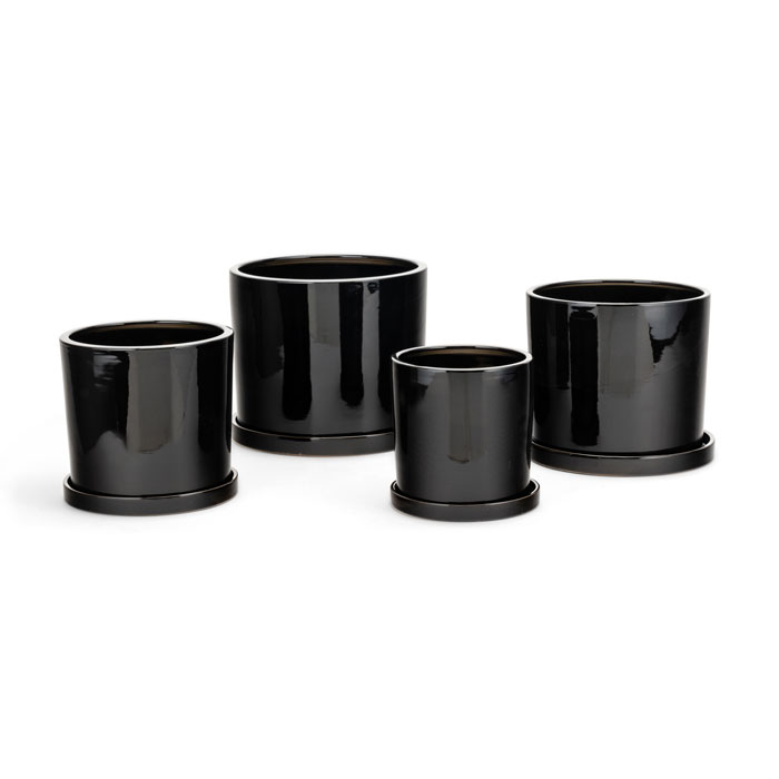 Wholesale Pot Cylindrical Black S/4- - Alfresco Gardenware - Fieldfolio