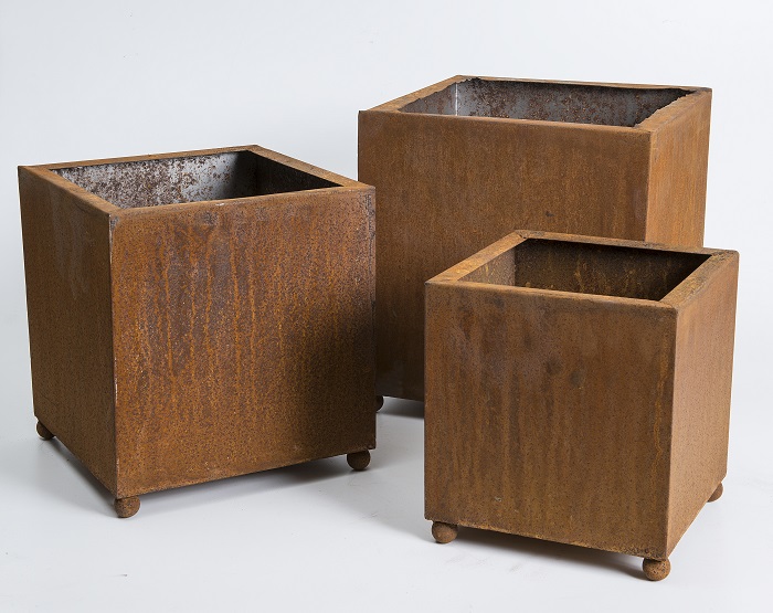 Wholesale Pot Square Rust S/3- - Alfresco Gardenware - Fieldfolio