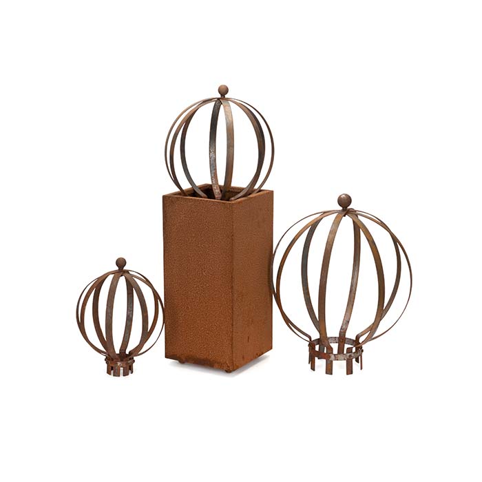 Wholesale Ball Topiary Rust S/3 - Alfresco Gardenware - Fieldfolio