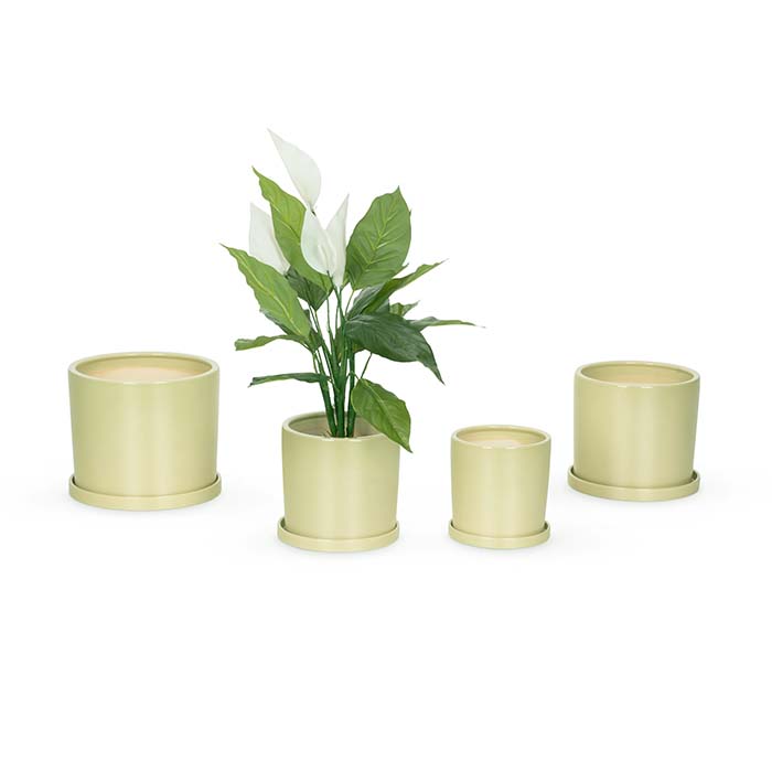 Wholesale Pot Cylindrical Lt Green S/4 - Alfresco Gardenware - Fieldfolio