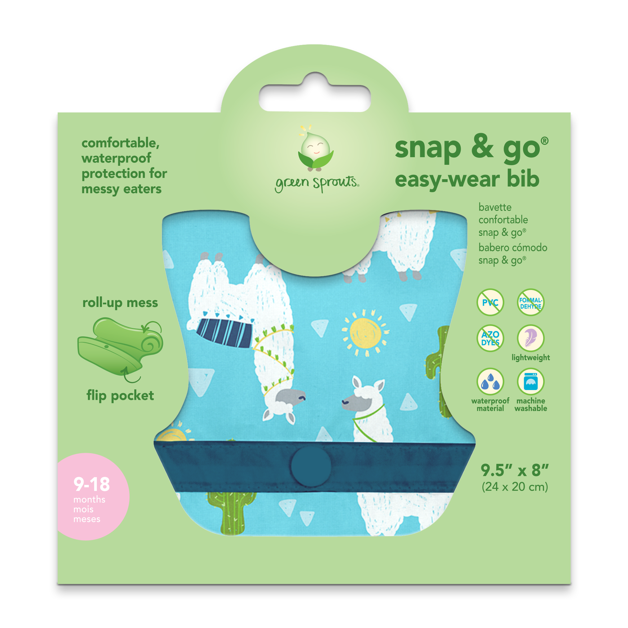 Wholesale Snap & Go Easy-wear Bib-Aqua Llamas-9/18mo - For Baby and Up ...