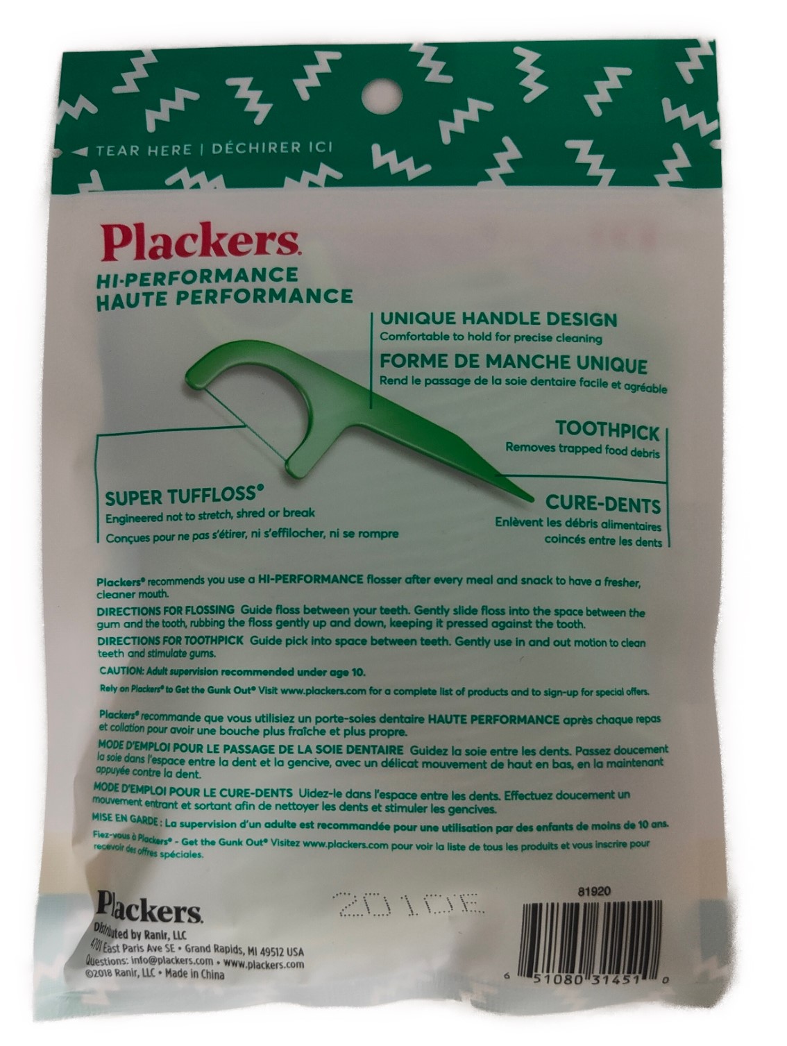 Wholesale TriStar Brands (NZ) Ltd Plackers Hi Performance Mint Flossers ...