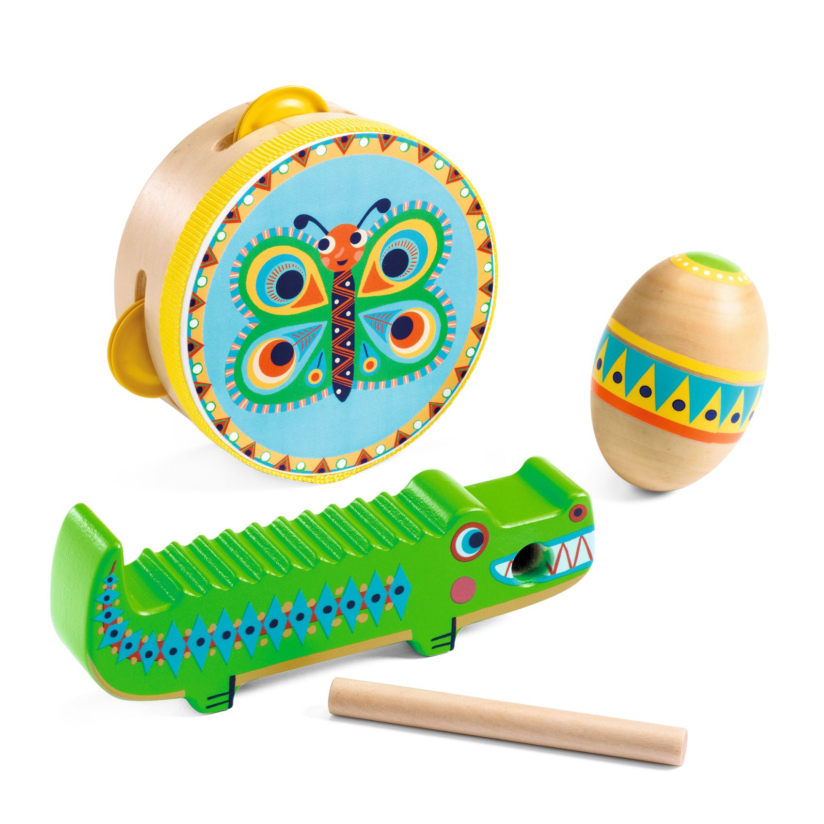 Wholesale Set of percussions: tambourine, maracas, guiro - Voodle Ltd ...